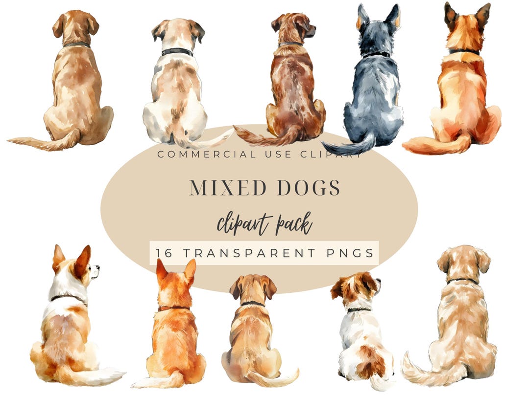 Digital Drawing, Watercolor Dog Clipart, Puppy Digital Art, Dog Lovers ...