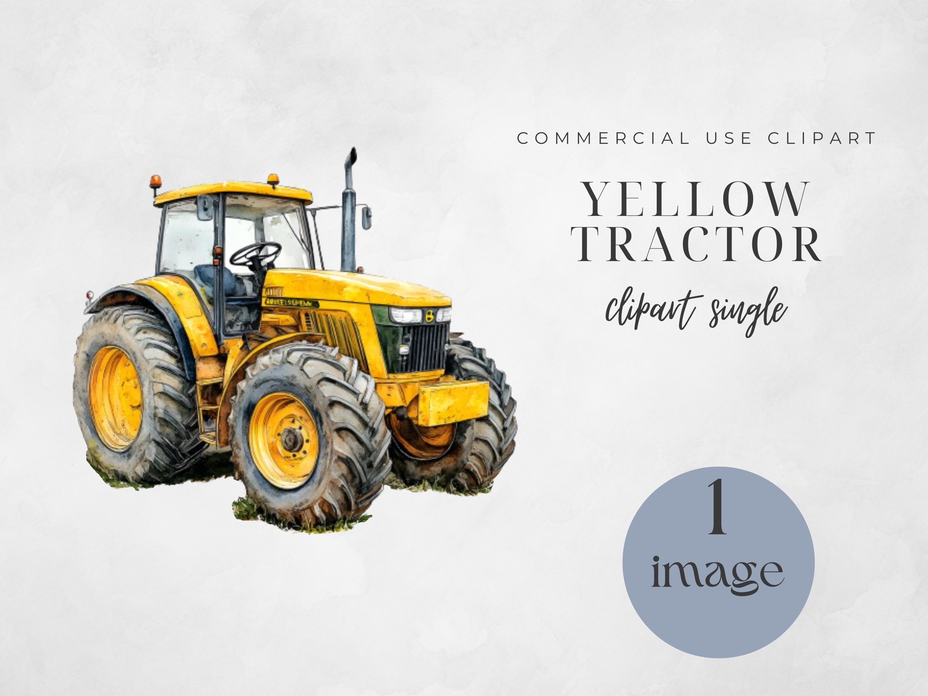 Yellow Tractor Clip Art Microsoft Office Yellow Tractor Svg Etsy