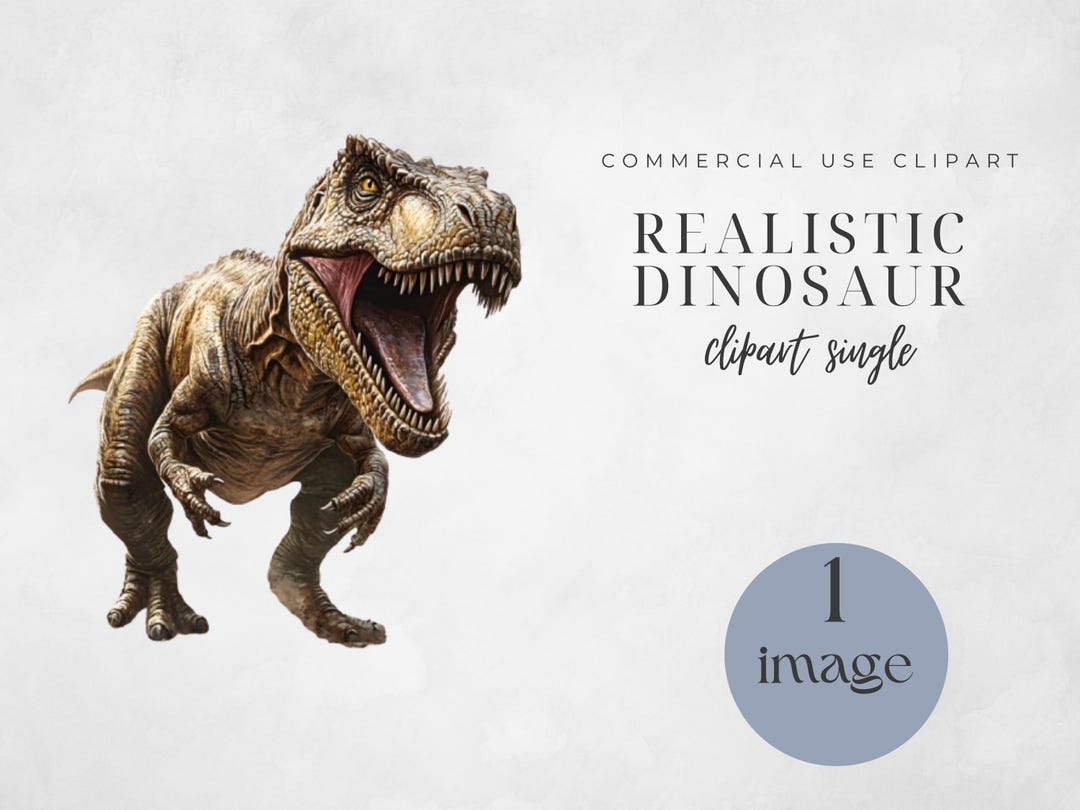 Realistic Dinosaur Clipart, T-rex PNG, Cute Dino Art, Digital Download ...