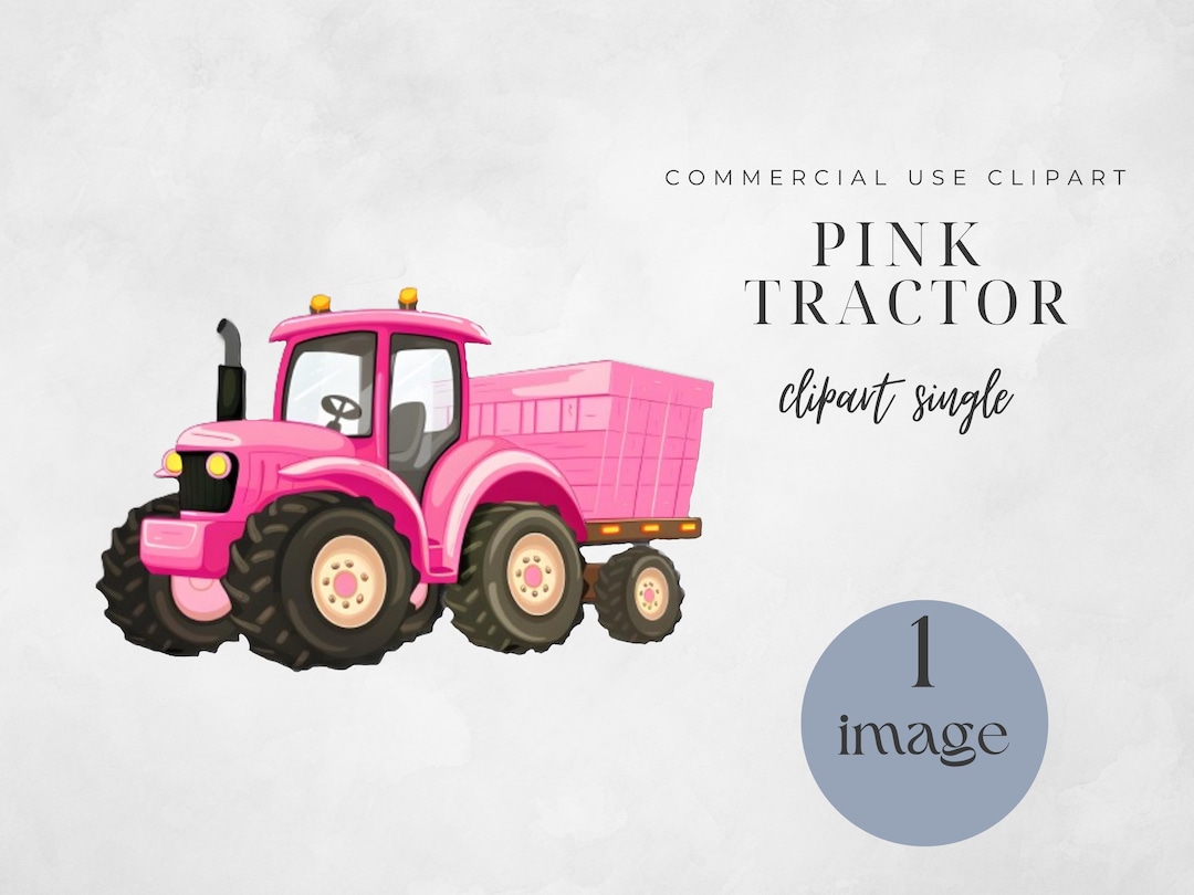 Pink Farm Tractor Clipart: Commercial Use PNG (digital Download) - Etsy