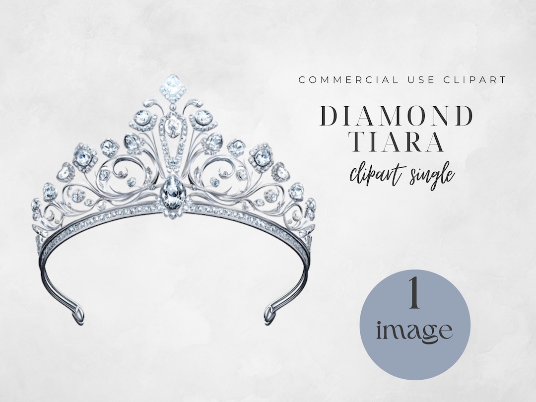 Diamond Tiara Clipart: Silver Princess Crown, Commercial Use (digital ...