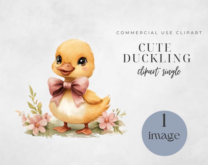 9 Floral Duck Clipart Bundle, Printable Watercolor Spring Duckling ...