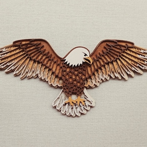 Layered Bald Eagle SVG Laser Cut File: 4-layer CNC Model (digital ...