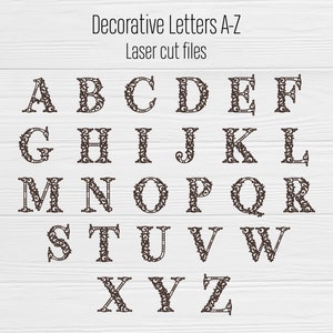 Floral Alphabet Letters: Decorative SVG Laser Cut Files (A-Z) - Etsy