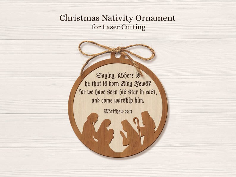 Christmas Nativity Ornament Christmas Ornament Laser Cut File Christmas ...