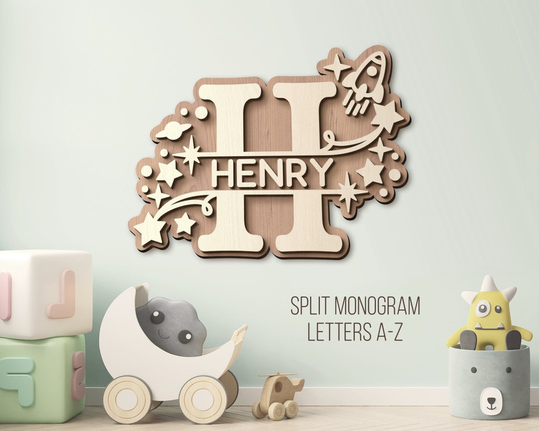 Baby Name Sign SVG, Laser Cut File Children's Name Bedroom Sign, Wood ...