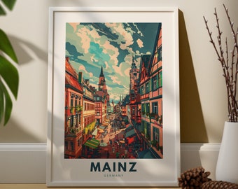 Mainz Skyline Poster Art Print Germany - Etsy