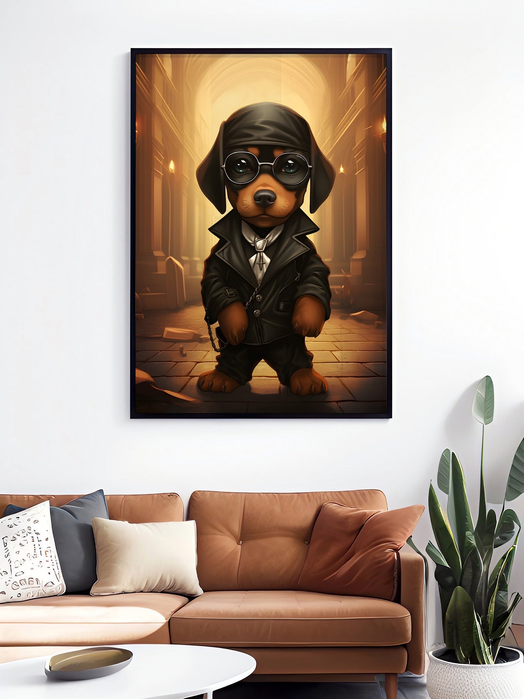 Chibi Style Doberman Print, Chibi Doberman Wall Art Poster, Cute Dog Prints, Dog Lover Gift ...