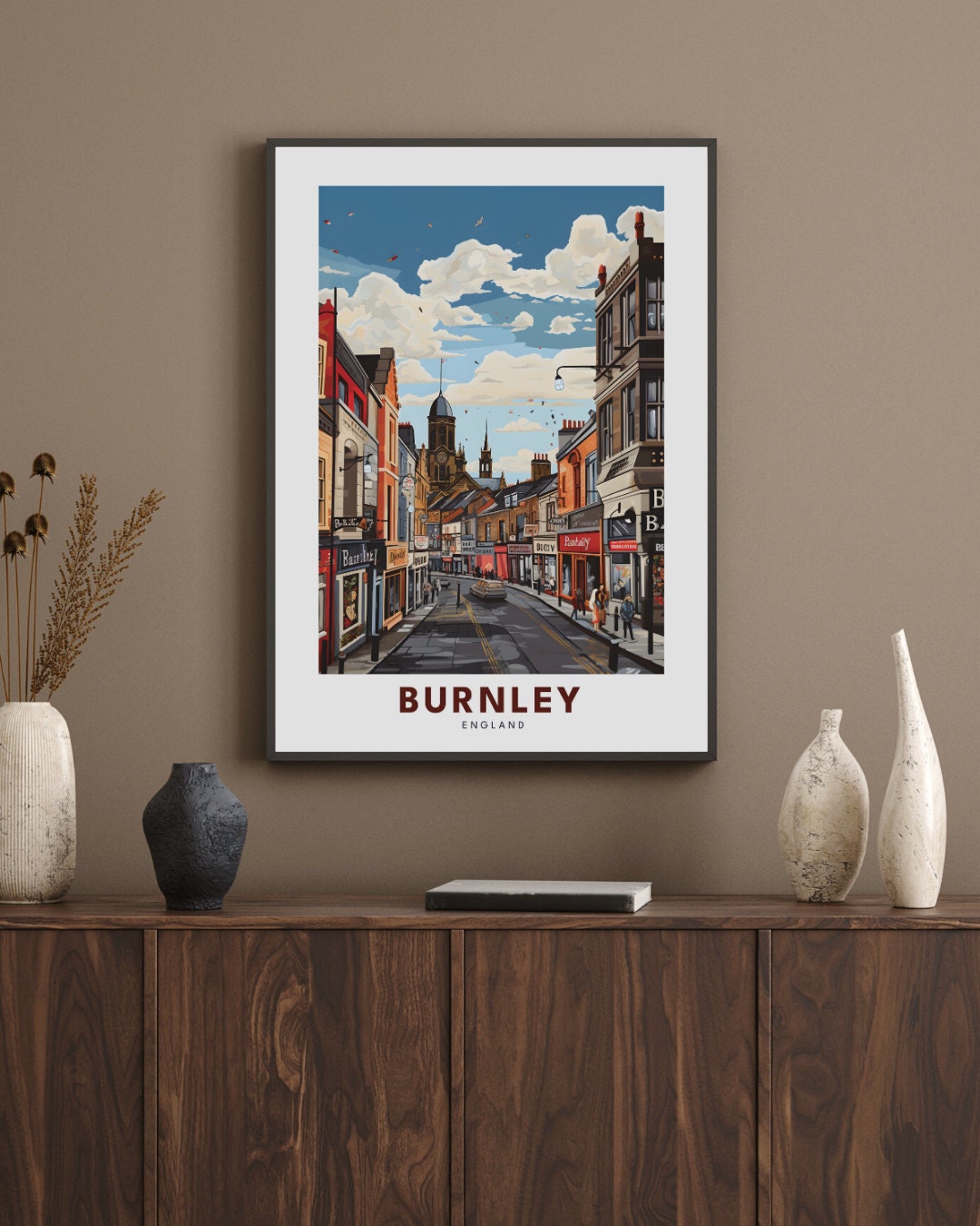 Burnley Print, Burnley City Poster, England City Wall Art, Burnley Wall ...
