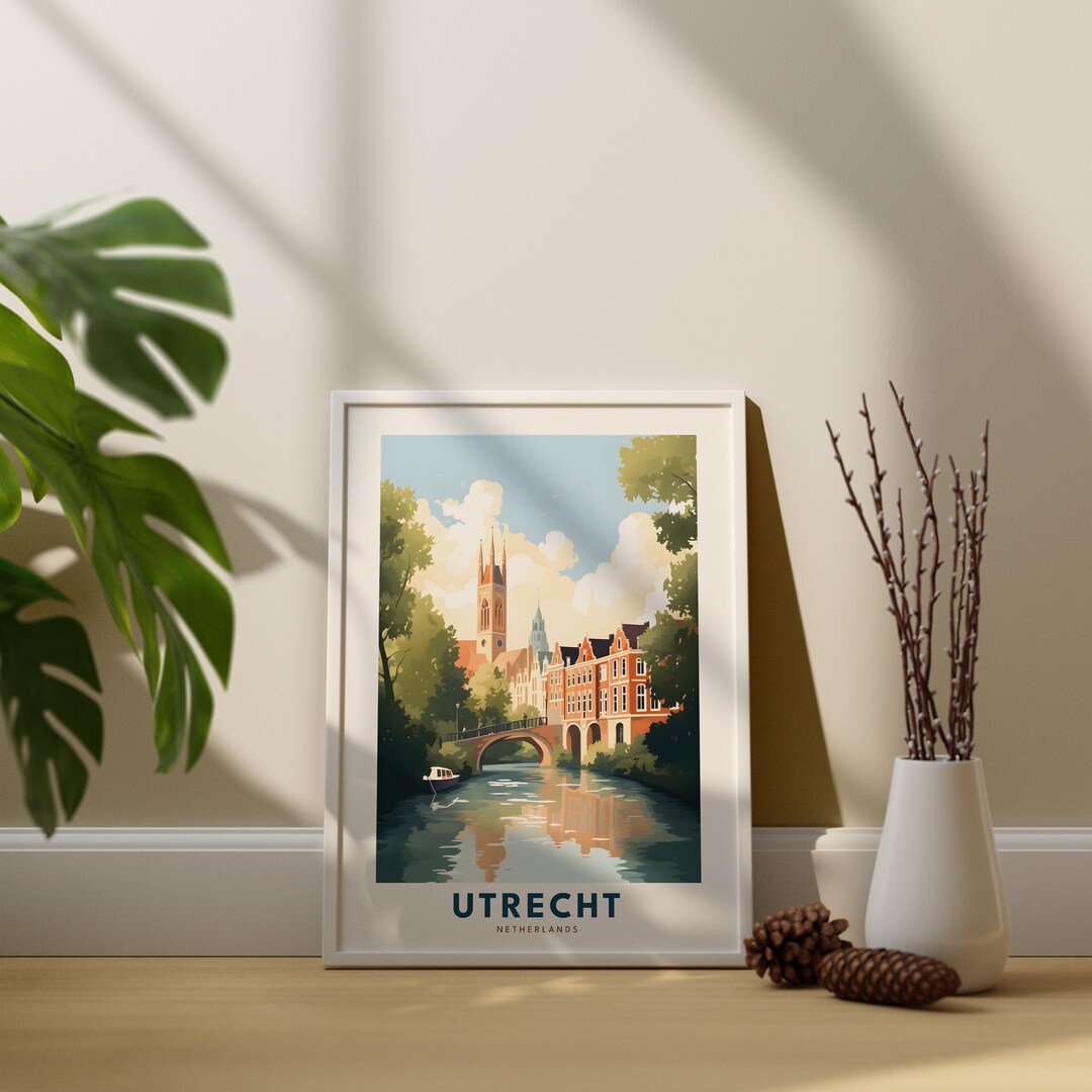 Utrecht Travel Poster - Utrecht Wall Art Print - Netherlands Wall Decor ...