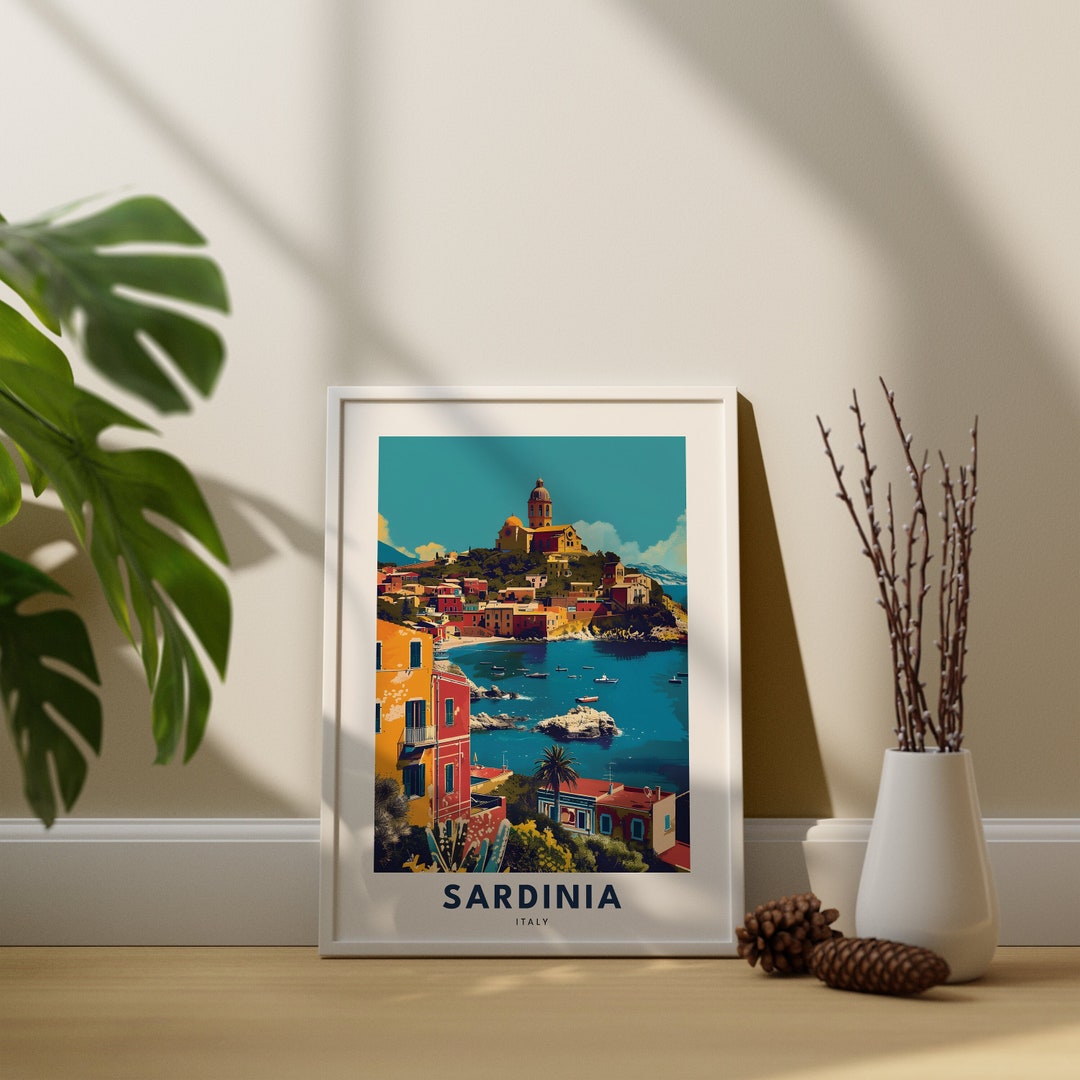 Sardinia Print, Sardinia Poster, Italian Islands Wall Hanging Art ...