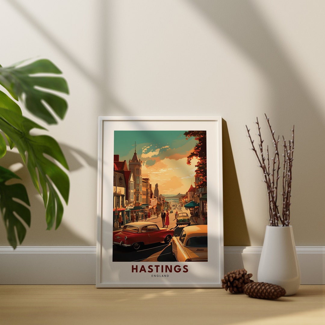 Hastings City Art Print, Hastings Poster, England City Wall Art ...