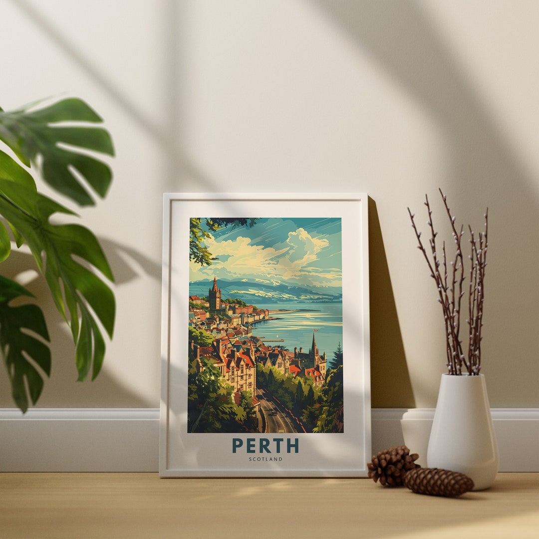 Perth Travel Art Print, Perth City Wall Poster, Scotland Wall Decor ...