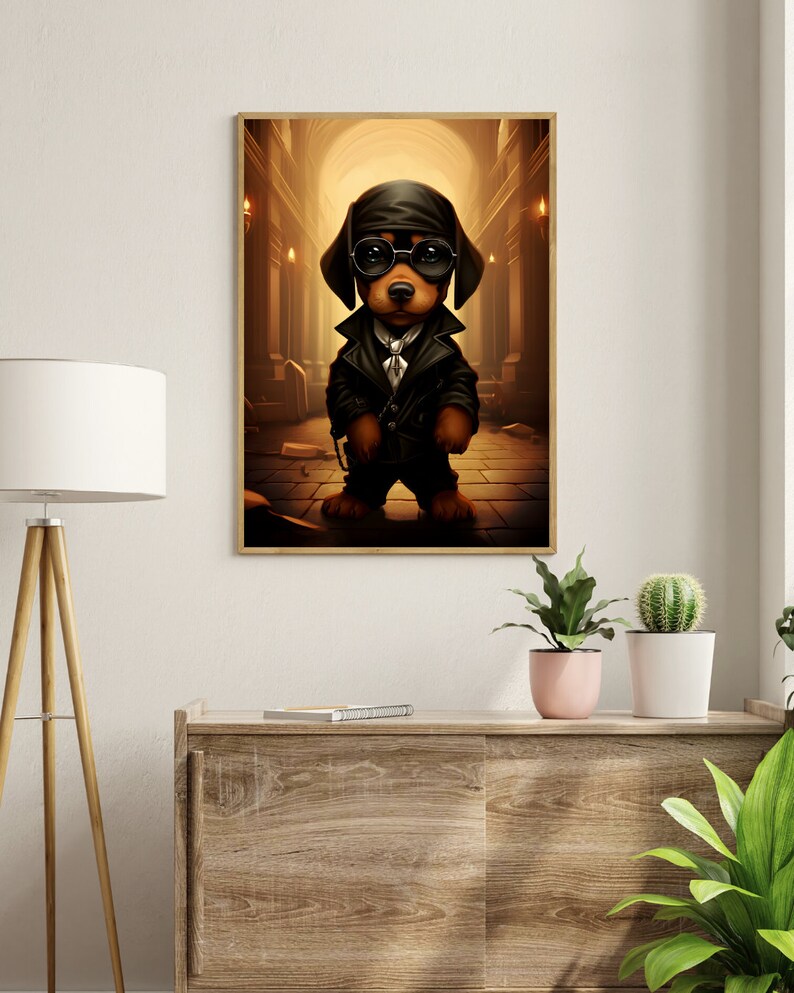 Chibi Style Doberman Print, Chibi Doberman Wall Art Poster, Cute Dog ...