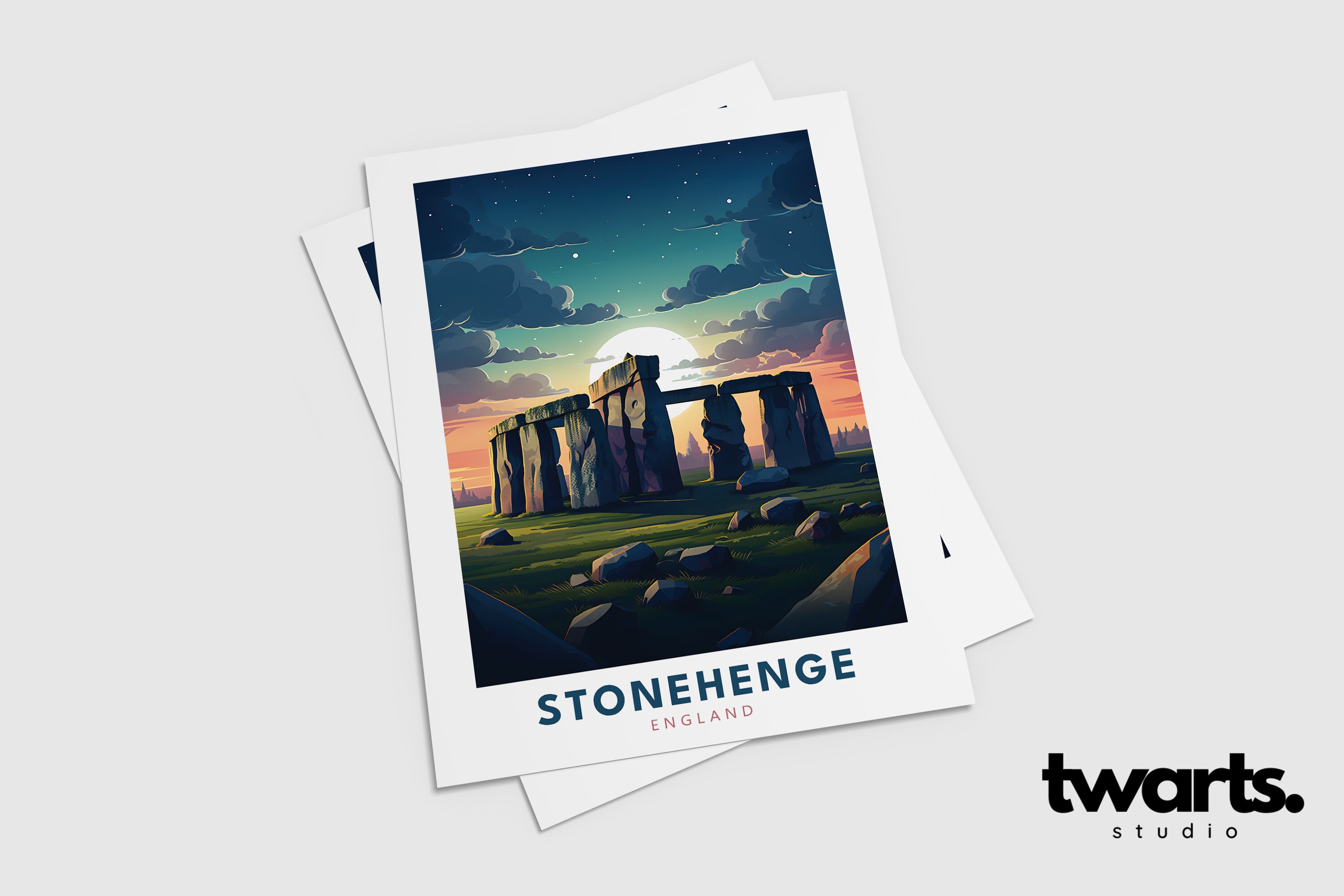England Poster Stonehenge Print England Wall Art Stonehenge Art ...