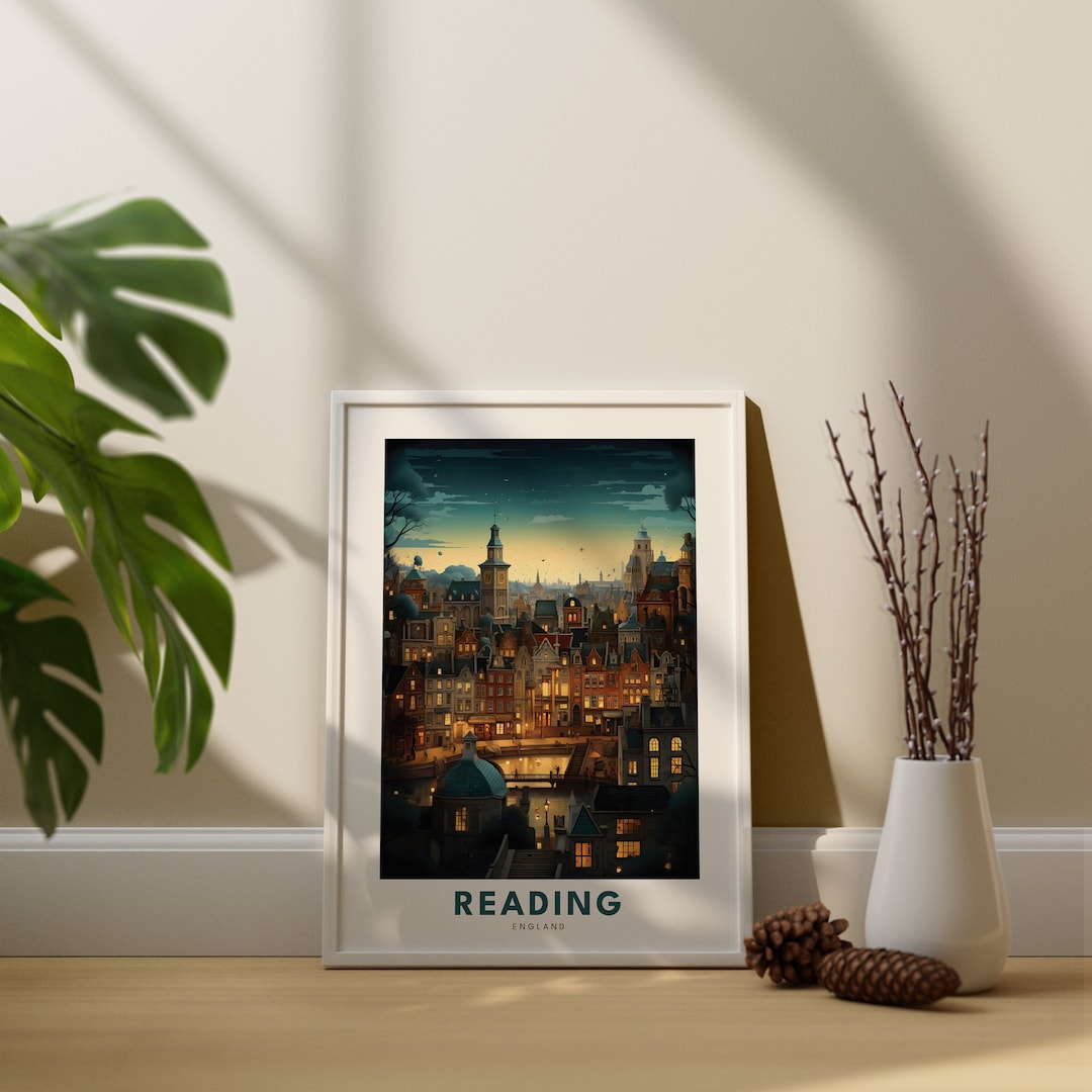 Reading City Print, Reading City Art Poster, England Travel Wall Art ...