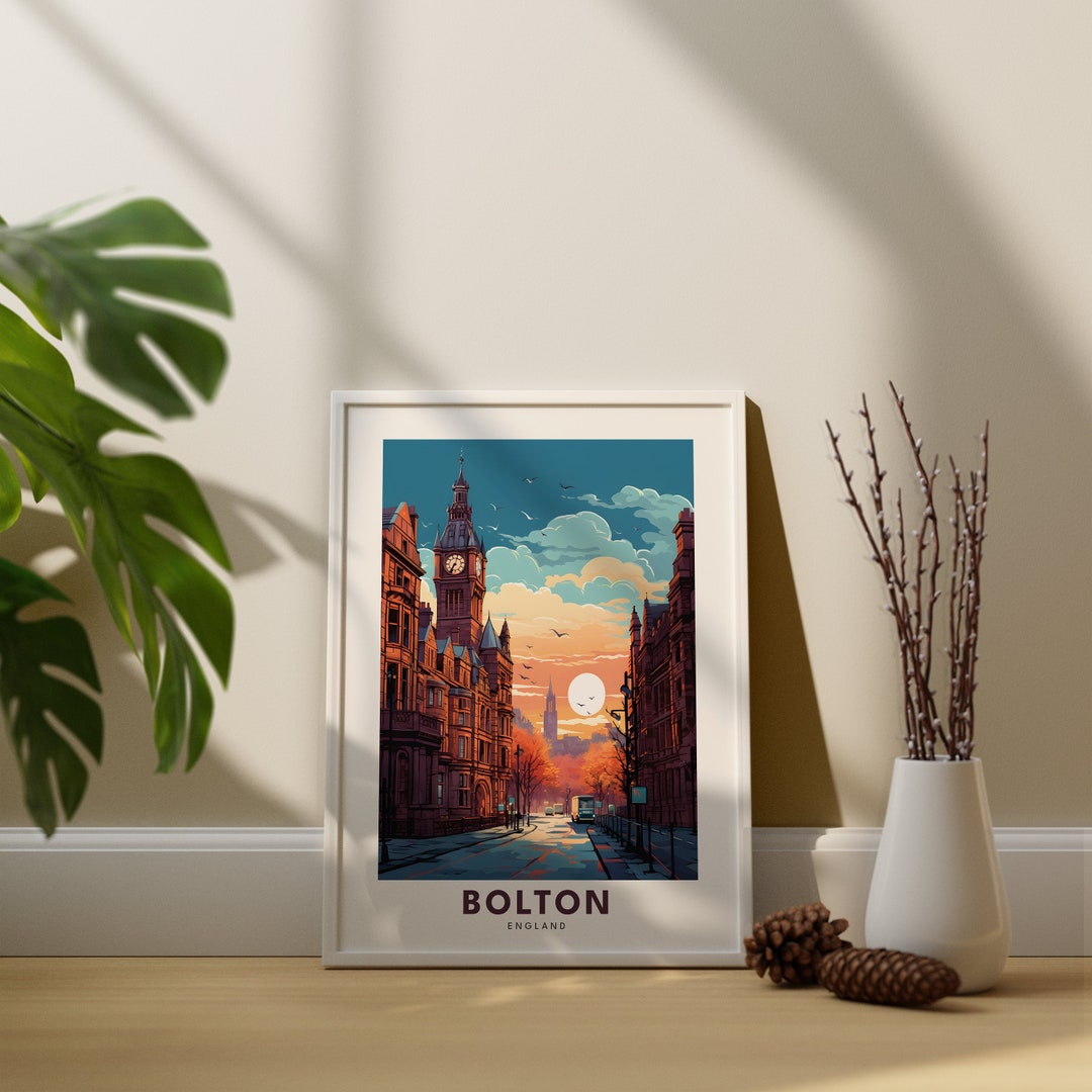 Bolton Print, Bolton Poster, England City Wall Art, England Print ...