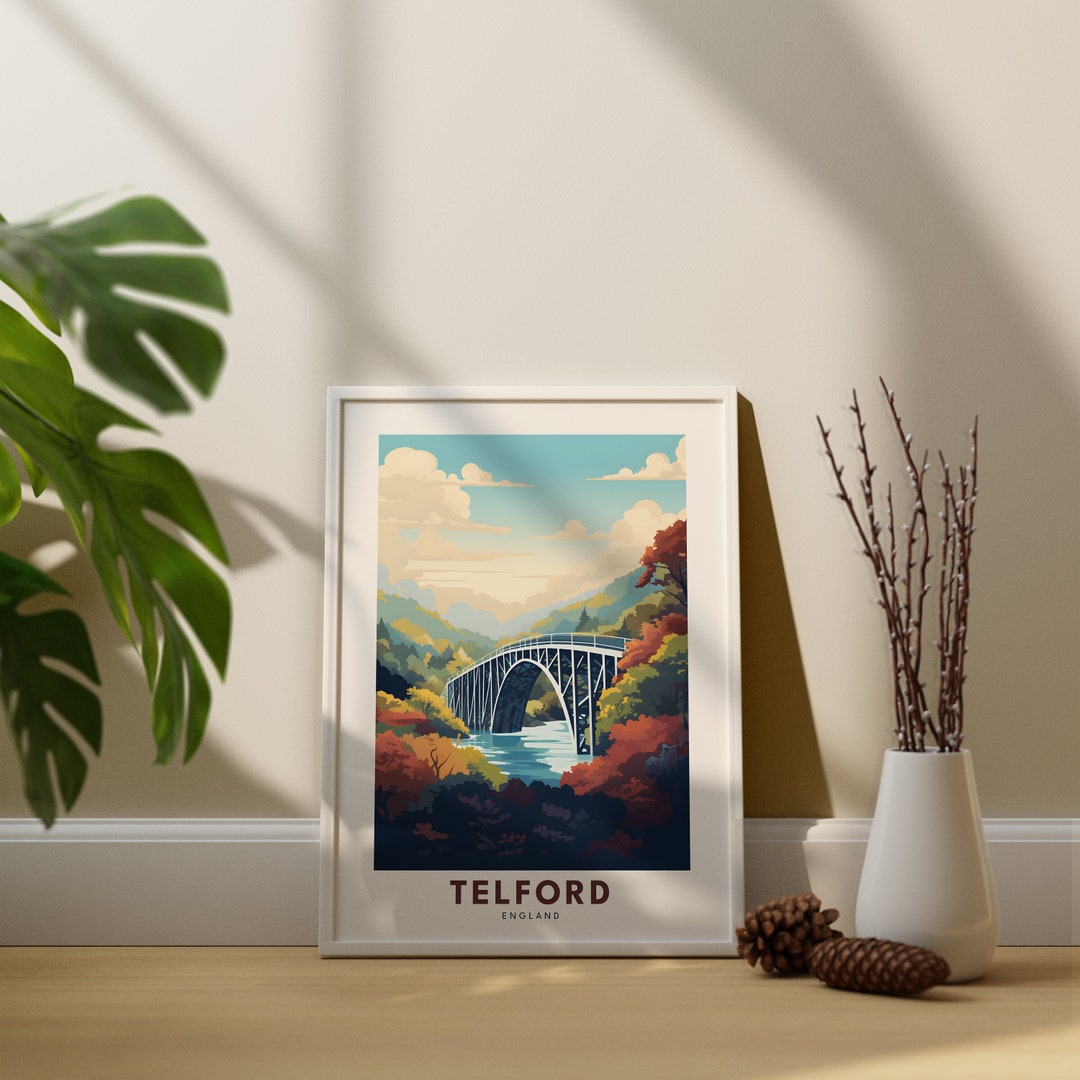 Telford Print, Telford Poster, Iron Bridge Wall Art, Iron Bridge Art ...