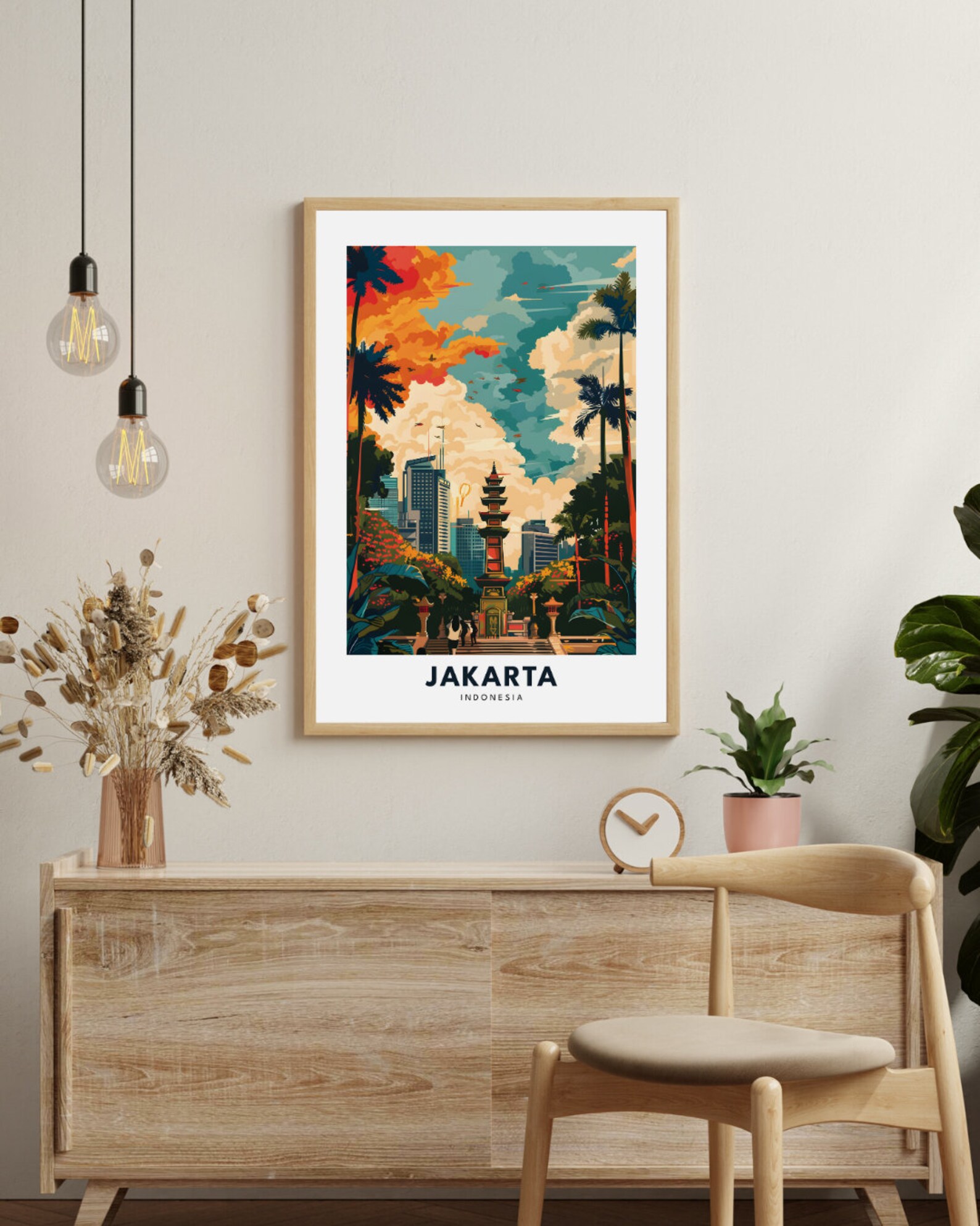 Jakarta Travel Print, Jakarta Art Poster, Indonesia Wall Hanging Art ...