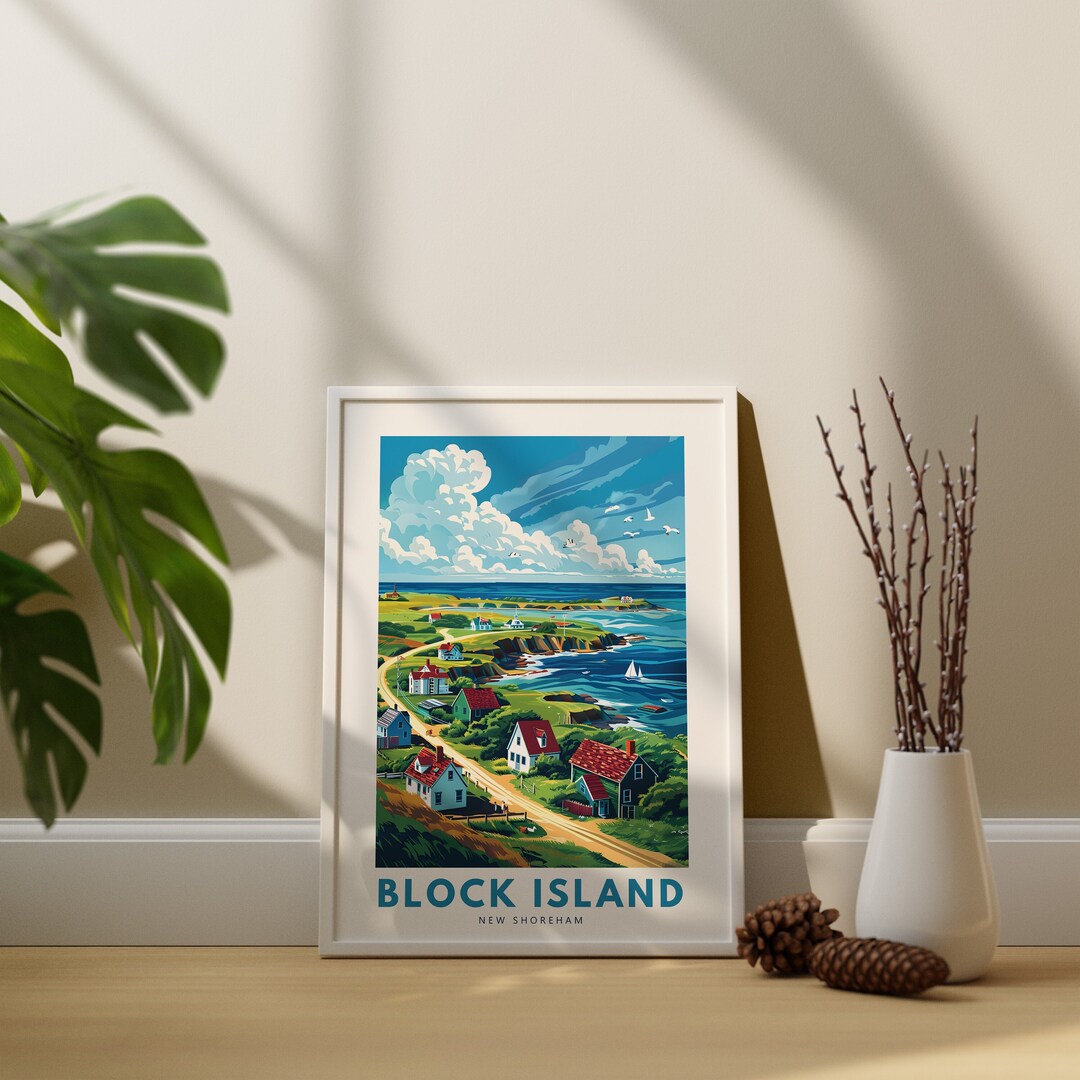 Block Island Wall Art Print, Block Island Wall Travel Poster, New ...