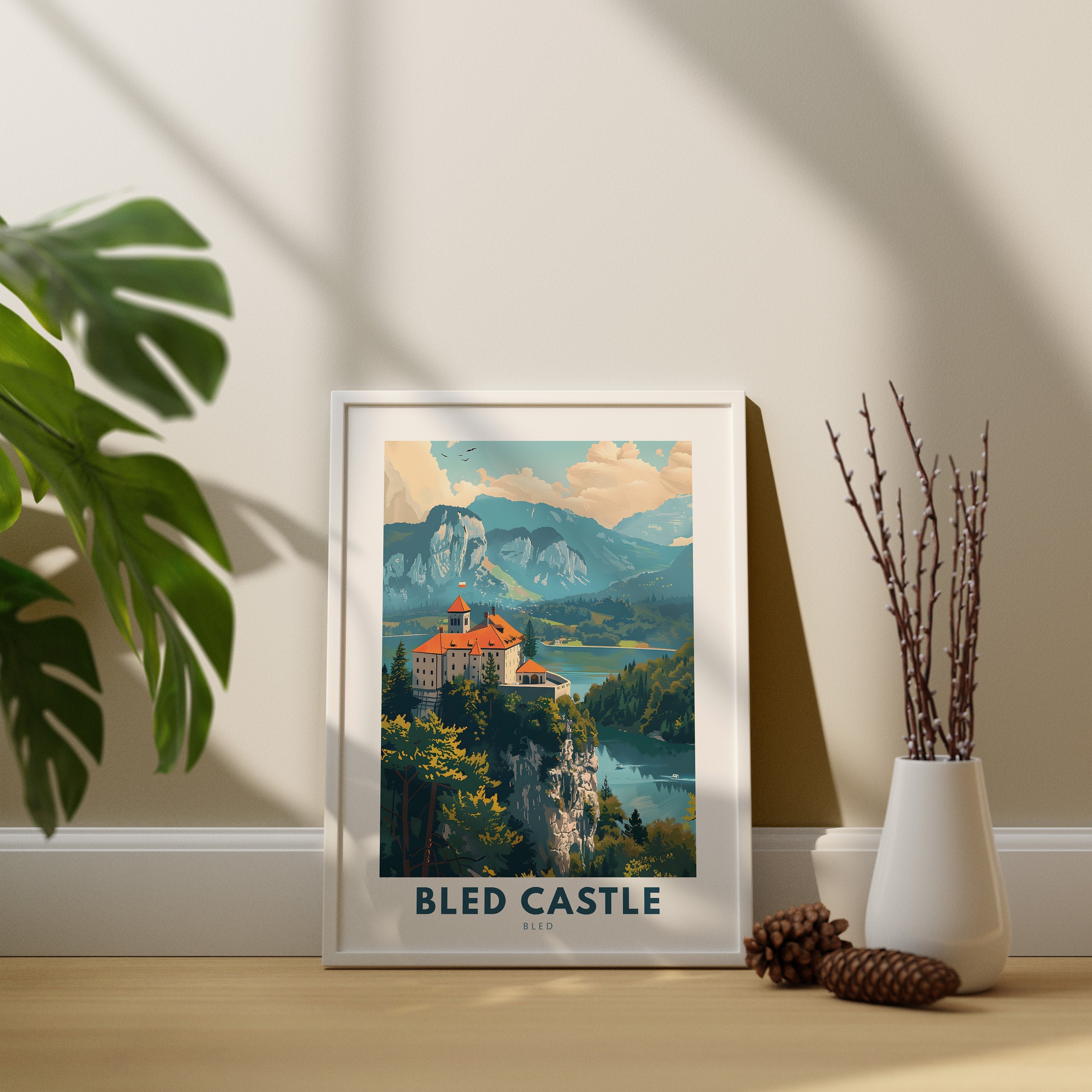 Bled Castle Art Print, Bled Castle Wall Travel Poster, Slovenia Wall ...