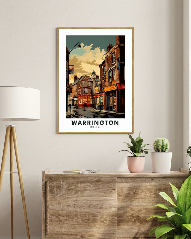 Warrington Print, Warrington Poster, England Wall Art, Warrington Art ...