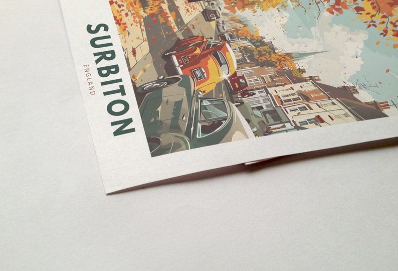 Surbiton Wall Art Print, Surbiton Travel Poster, England Wall Decor ...