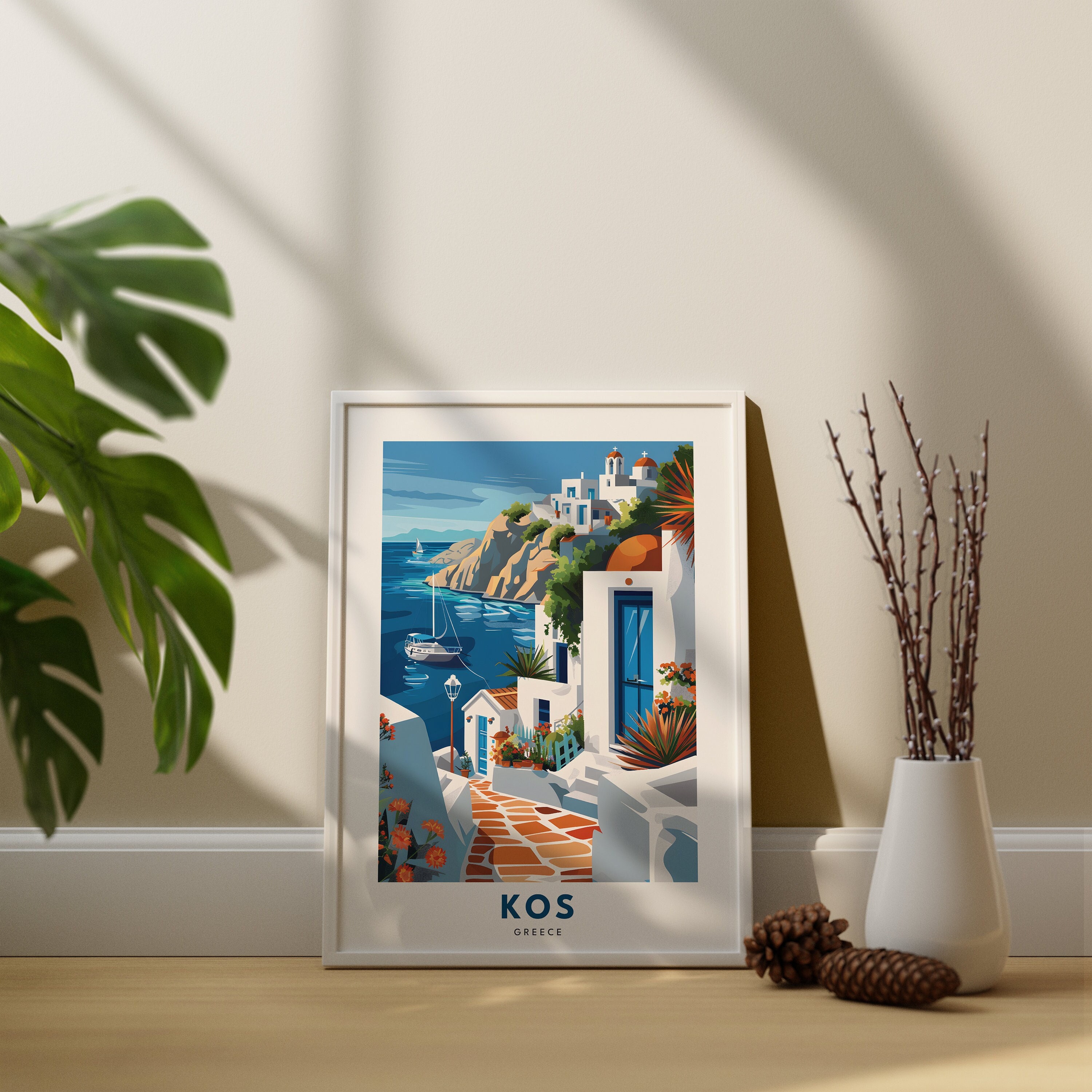 Kos Island Travel Print, Kos Island Poster, Greece Islands Wall Hanging ...