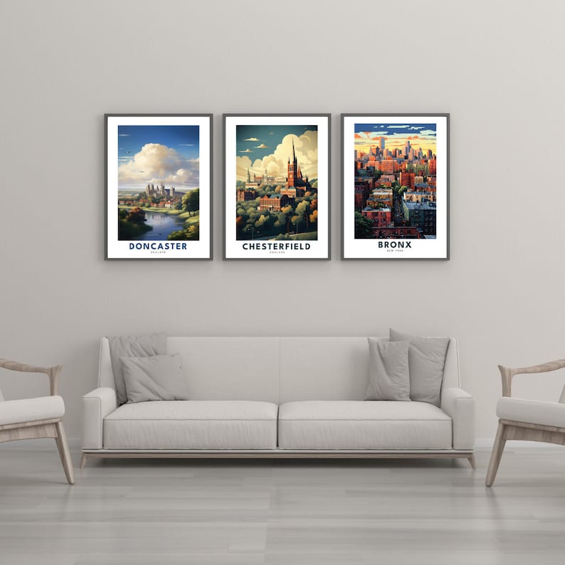 Chesterfield Poster, Chesterfield Print, Derbyshire Wall Art ...