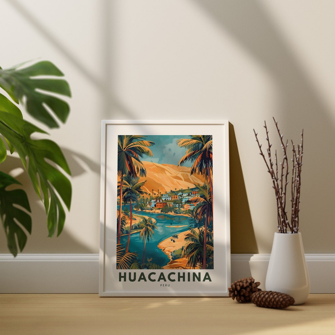Huacachina Art Print, Huacachina Art Poster, Peru Wall Decor ...