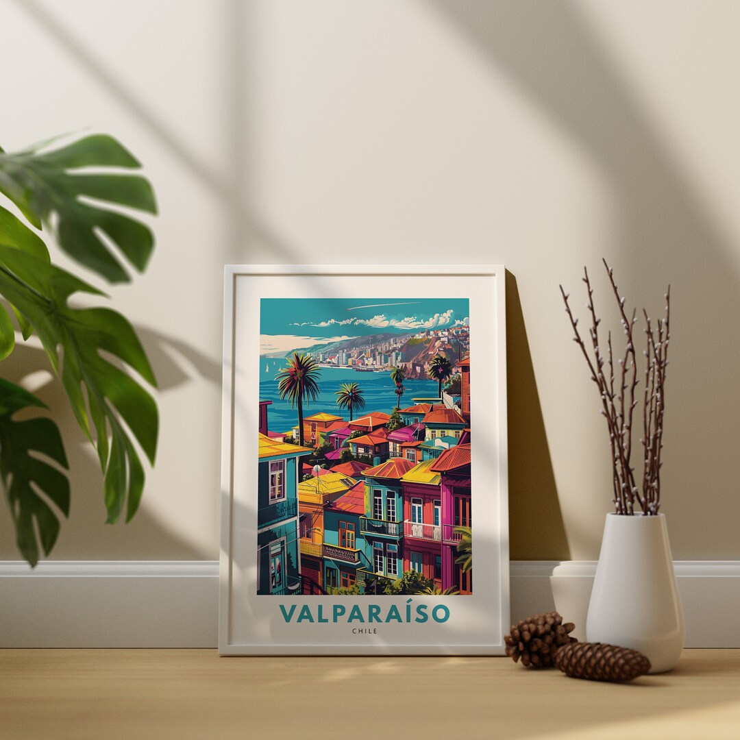 Valparaiso Wall Art Print, Valparaiso Wall Travel Poster, Chile Wall ...