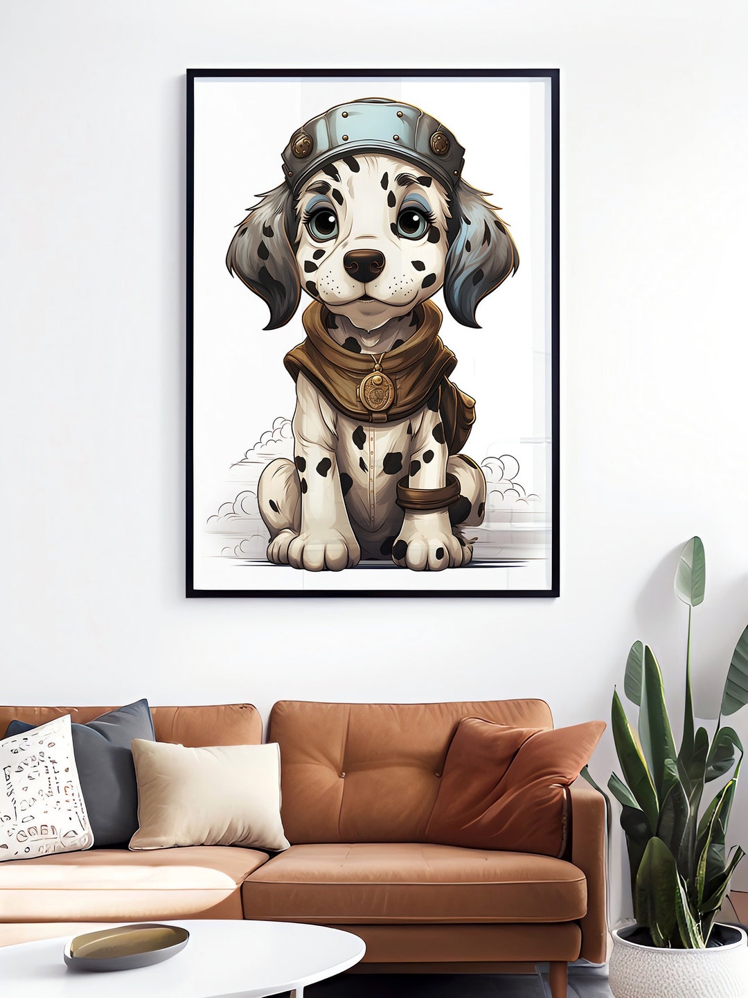 Chibi Style Dalmatian Print, Dalmatian Wall Art Poster, Cute Dog Prints ...