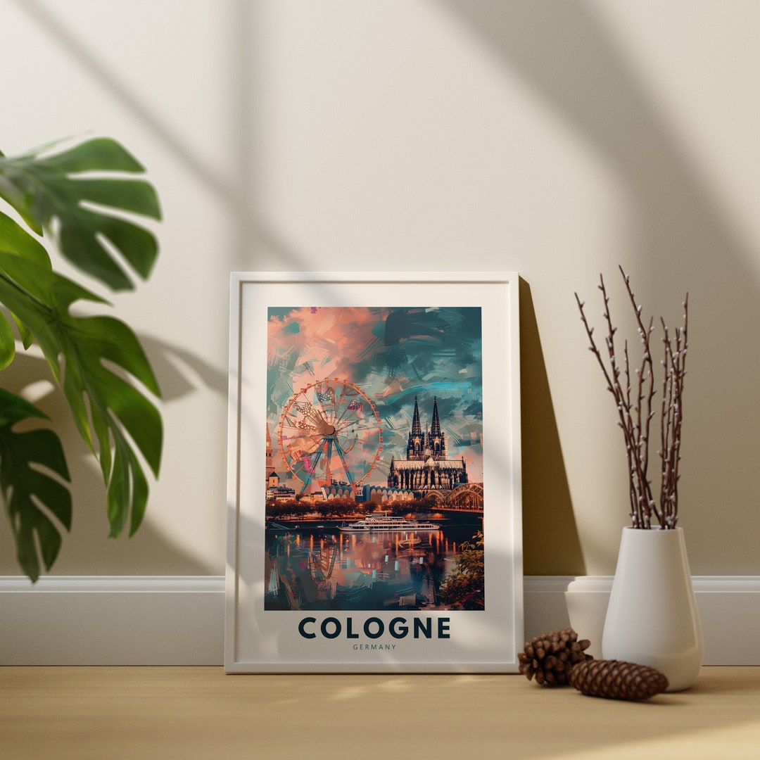 Cologne Wall Art Print, Cologne Wall Travel Poster, Germany Wall Decor ...