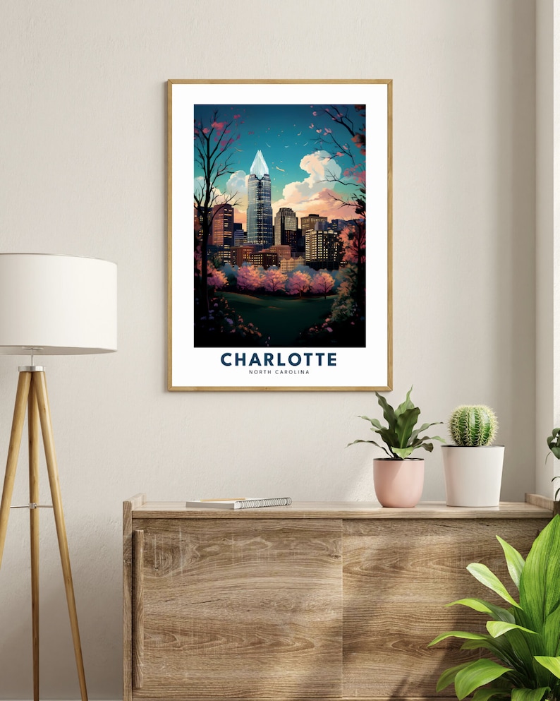 Charlotte Print, Charlotte Poster, North Carolina City Wall Art ...