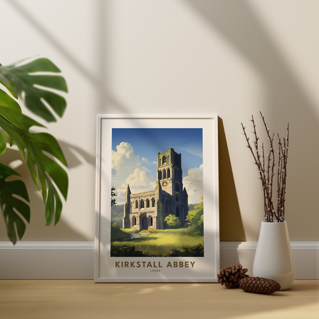Leeds Wall Art Print, Kirkstall Abbey Poster, Kirkstall Abbey Travel ...