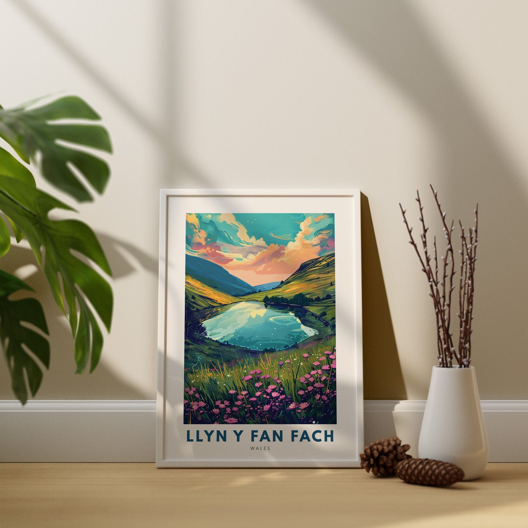 Llyn Y Fan Fach Lake Wall Art Print, Llyn Y Fan Fach Travel Poster ...