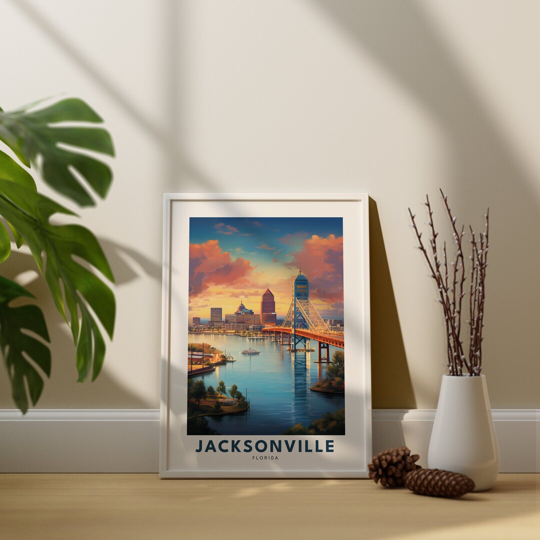 Jacksonville Print, Jacksonville Poster, Jacksonville City Wall Art ...