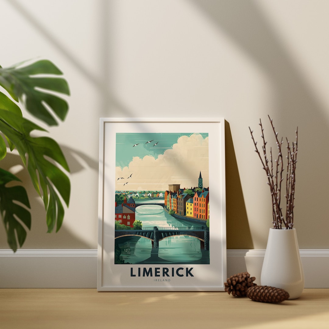 Limerick Art Print, Limerick Wall Travel Poster, Ireland Wall Decor ...
