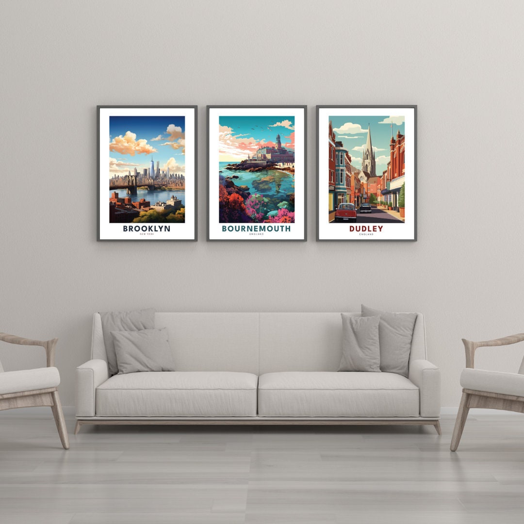 Bournemouth Print, Bournemouth City Poster, England Wall Art, UK Poster ...