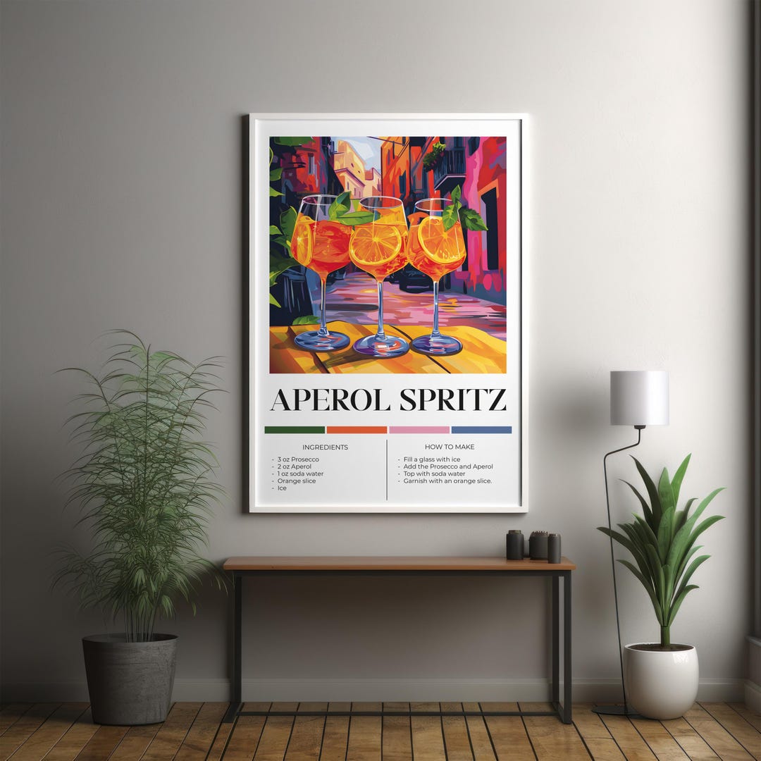 Aperol Spritz Poster, Aperol Sprizt Cocktail Print, 3 Type of Aperol ...