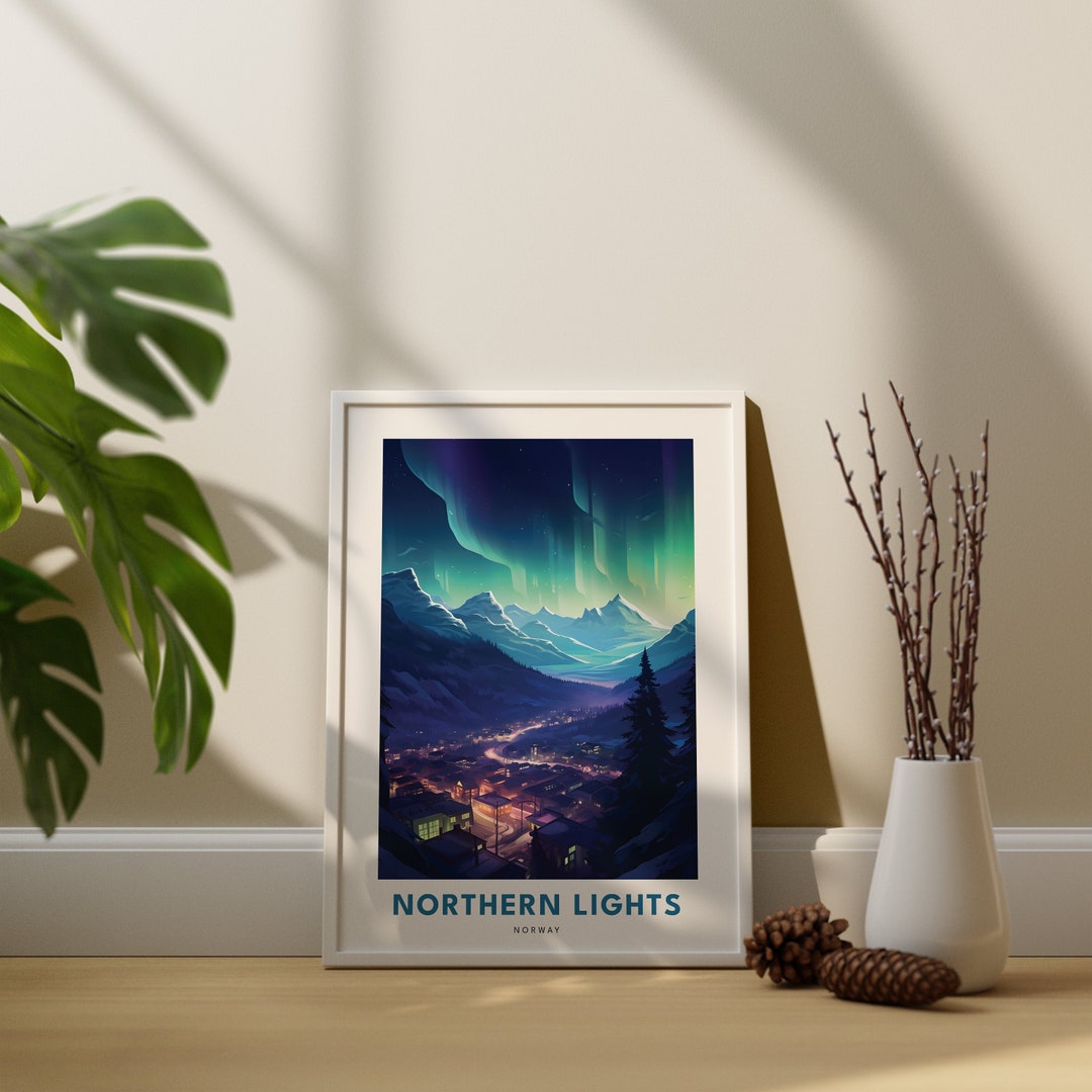 Northern Lights Print - Aurora Borealis Print - Northern Lights Poster ...