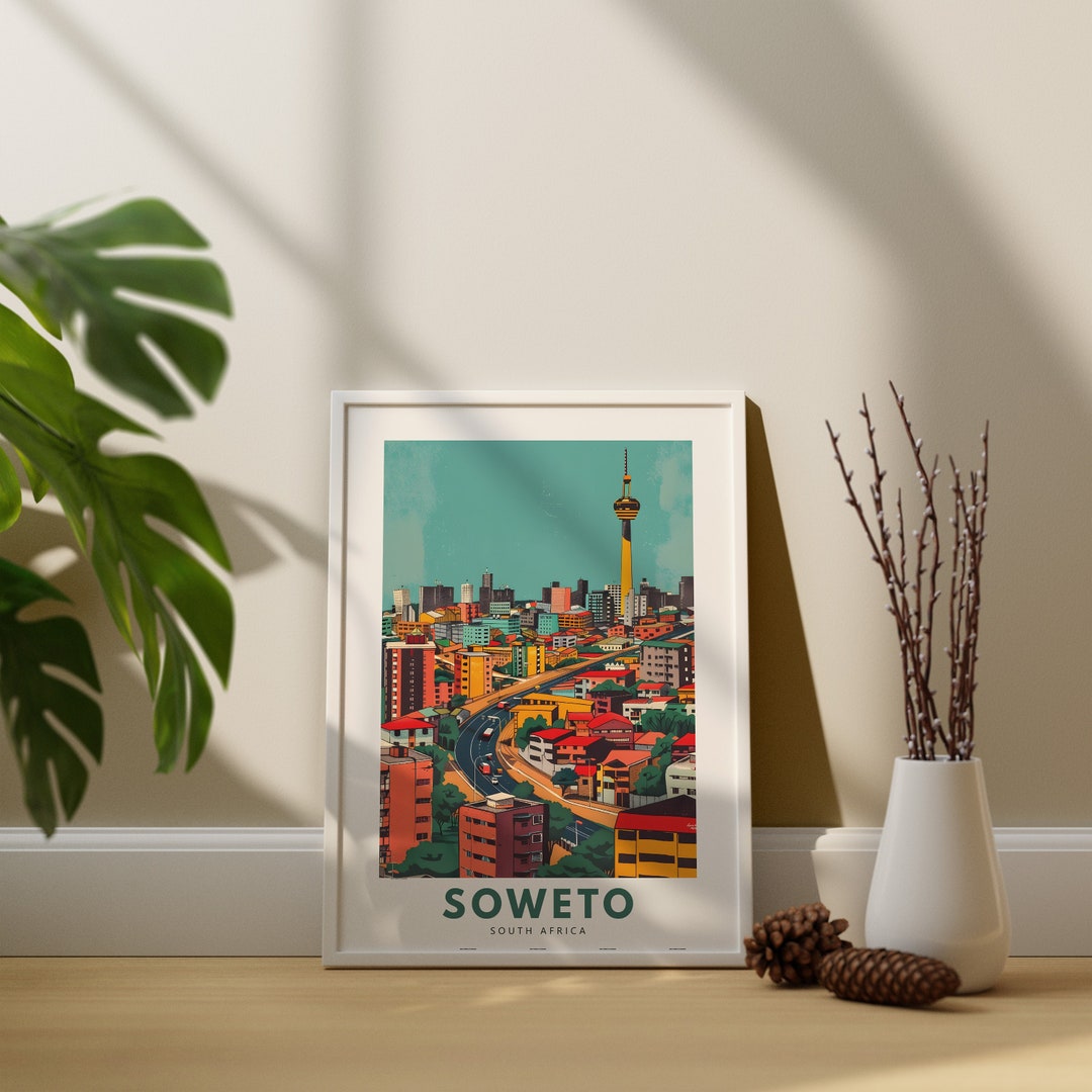 Soweto Wall Art Print, Soweto Art Poster, South Africa Wall Hanging Art ...