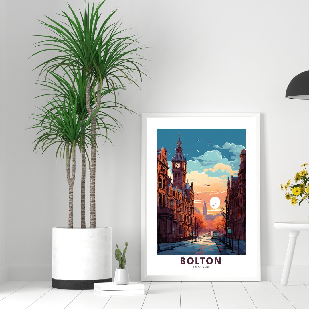 Bolton Print, Bolton Poster, England City Wall Art, England Print ...