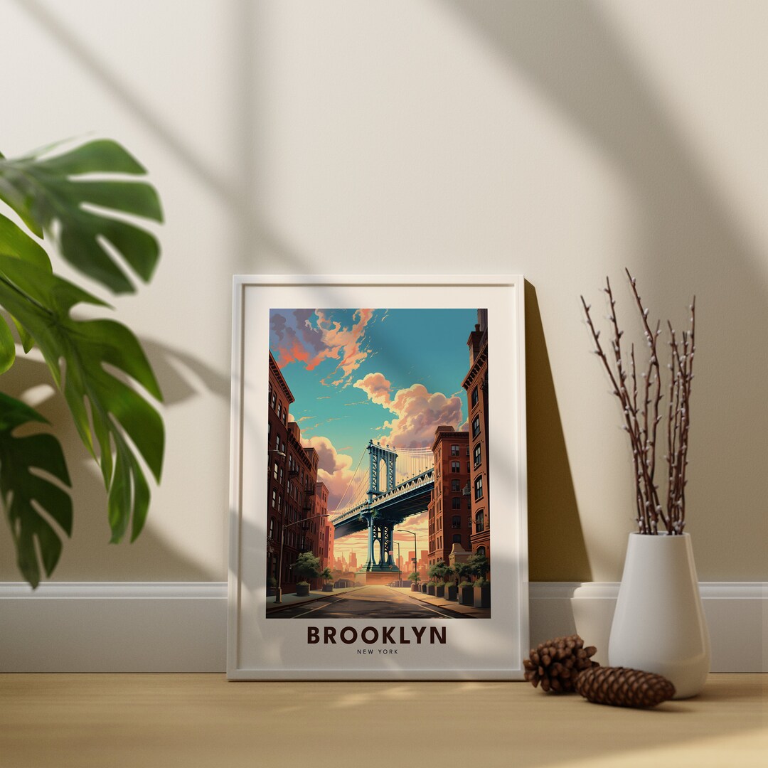 Brooklyn Bridge Print, Brooklyn City Poster, Newyork Wall Art, Newyork ...