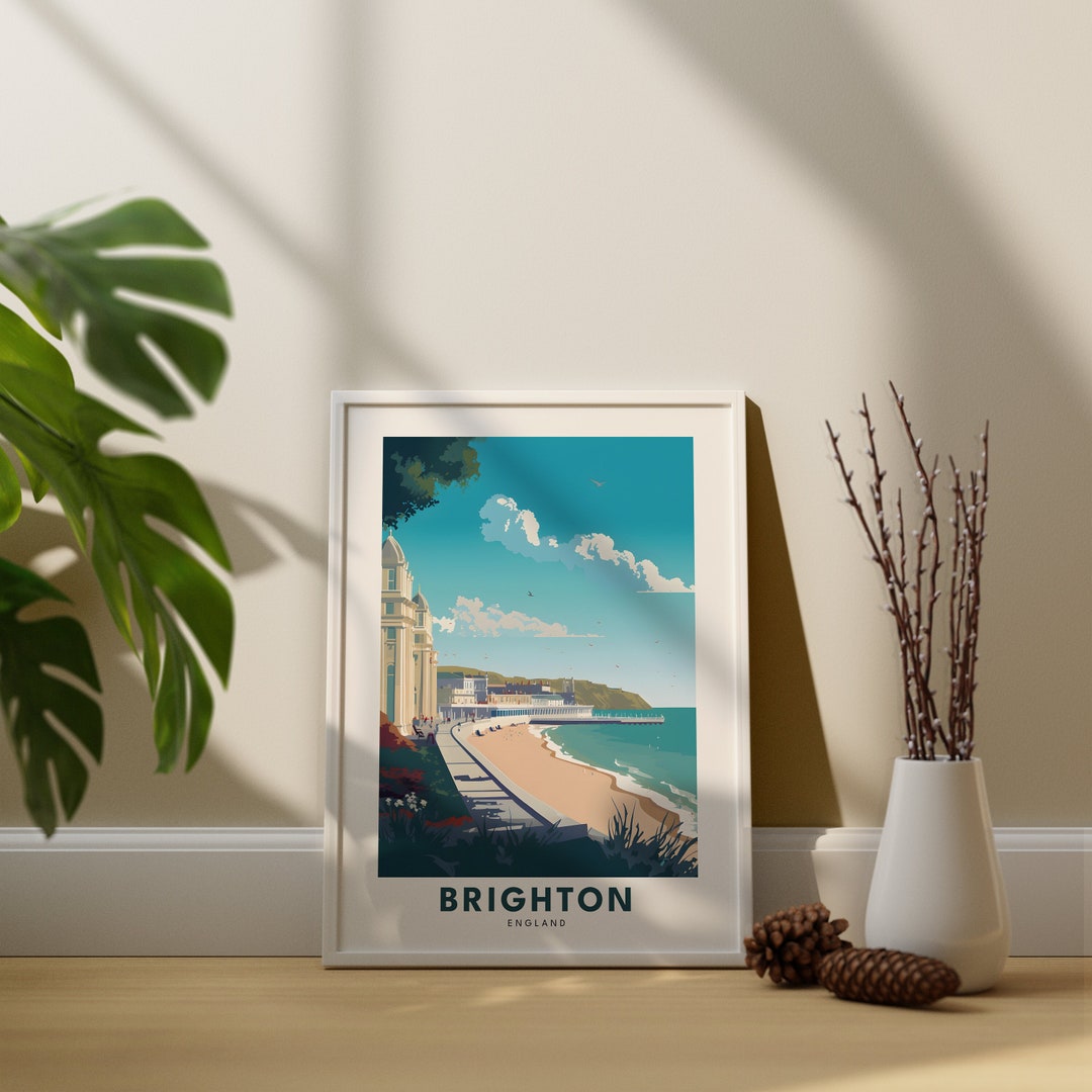 Brighton Beach Print, Brighton Poster, England City Wall Art, Brighton ...