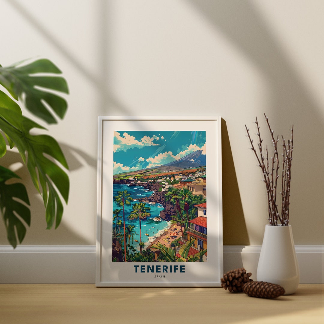 Tenerife Print, Tenerife Poster, Canary Islands Wall Hanging Art, Spain ...