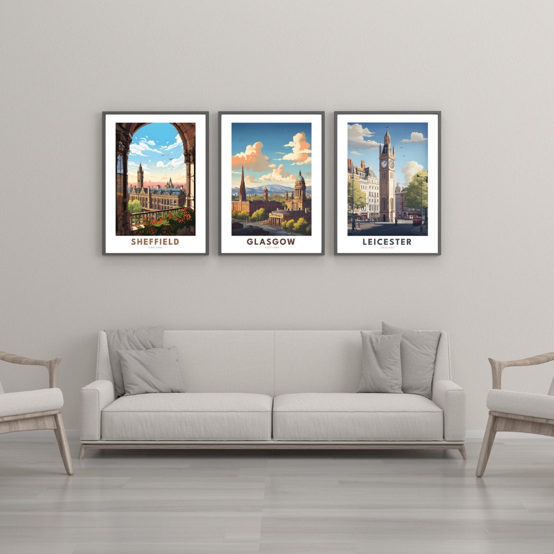 Glasgow Print, Glasgow Poster, Scotland City Wall Art, UK City Poster ...