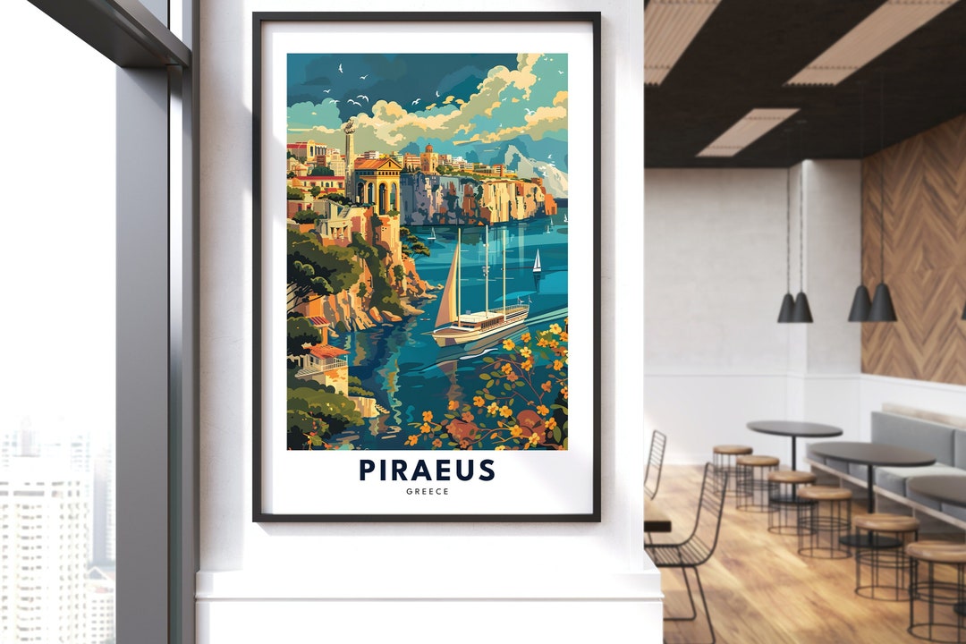 Piraeus Print, Piraeus Poster, Piraeus City Wall Art Hang Decor ...