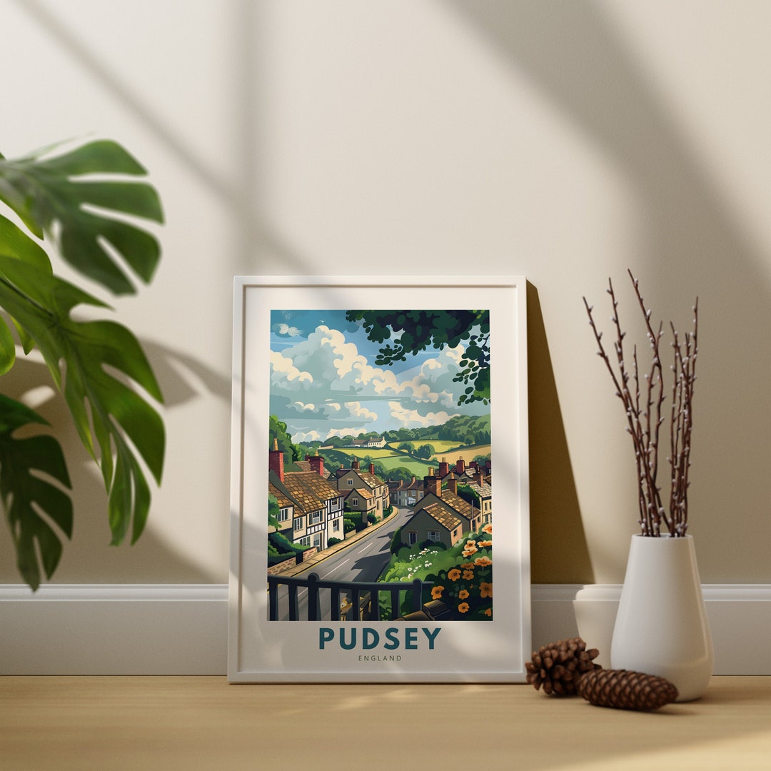 Pudsey Wall Art Print, Pudsey Wall Travel Poster, England Wall Decor ...