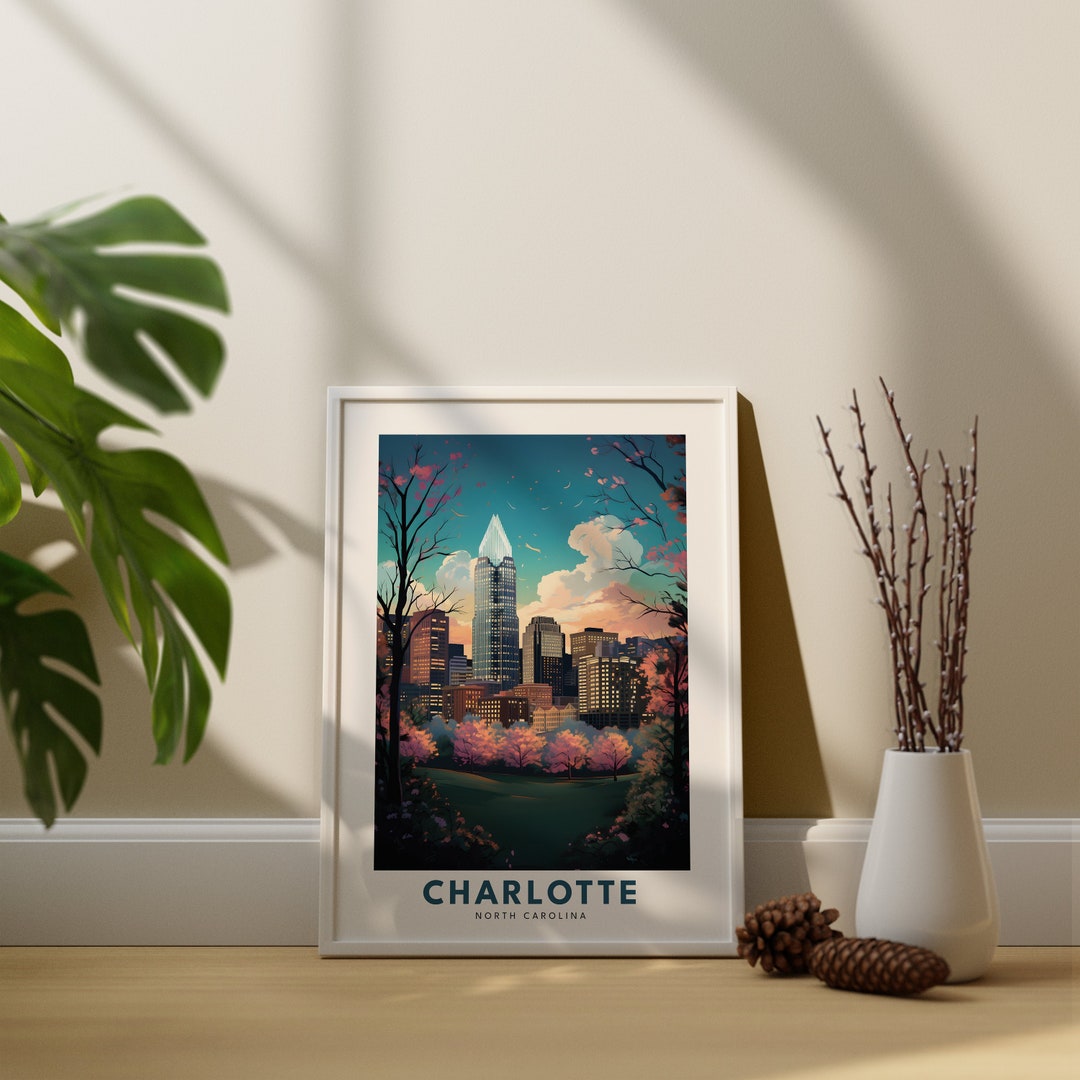 Charlotte Print, Charlotte Poster, North Carolina City Wall Art ...